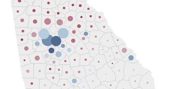 Georgia's presidential vote by county and population - SaportaReport